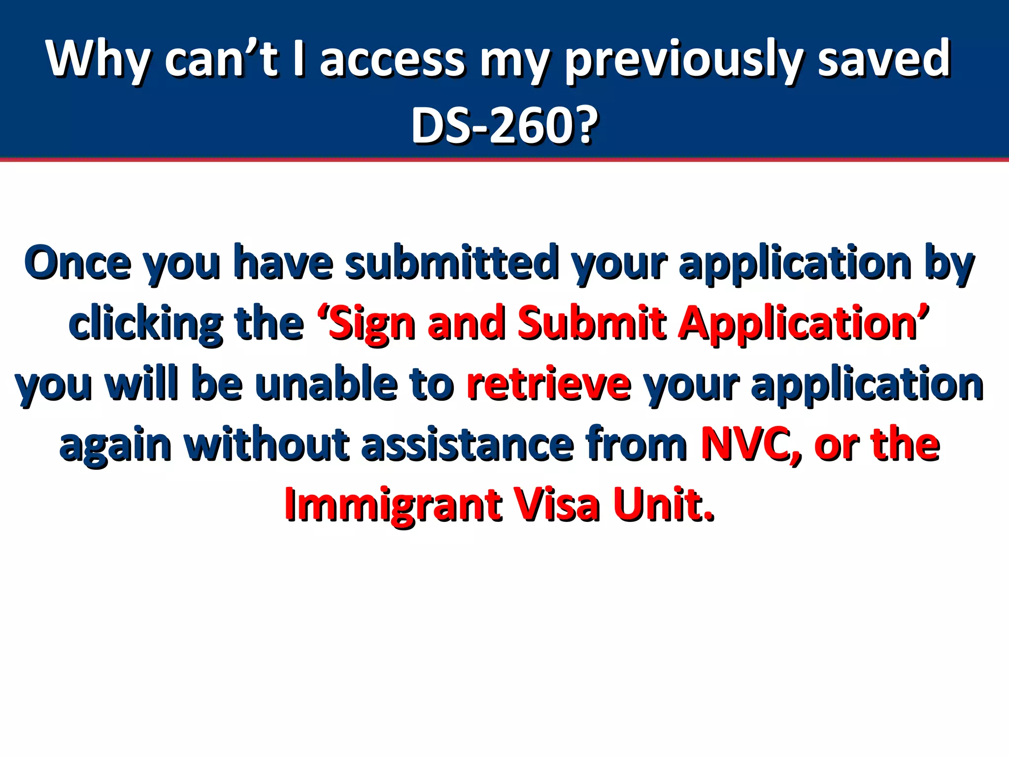 U.S. Immigrant Visas: Completing Form DS-260 | PPT