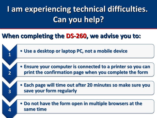 U.S. Immigrant Visas: Completing Form DS-260 | PPT | Technology & Computing