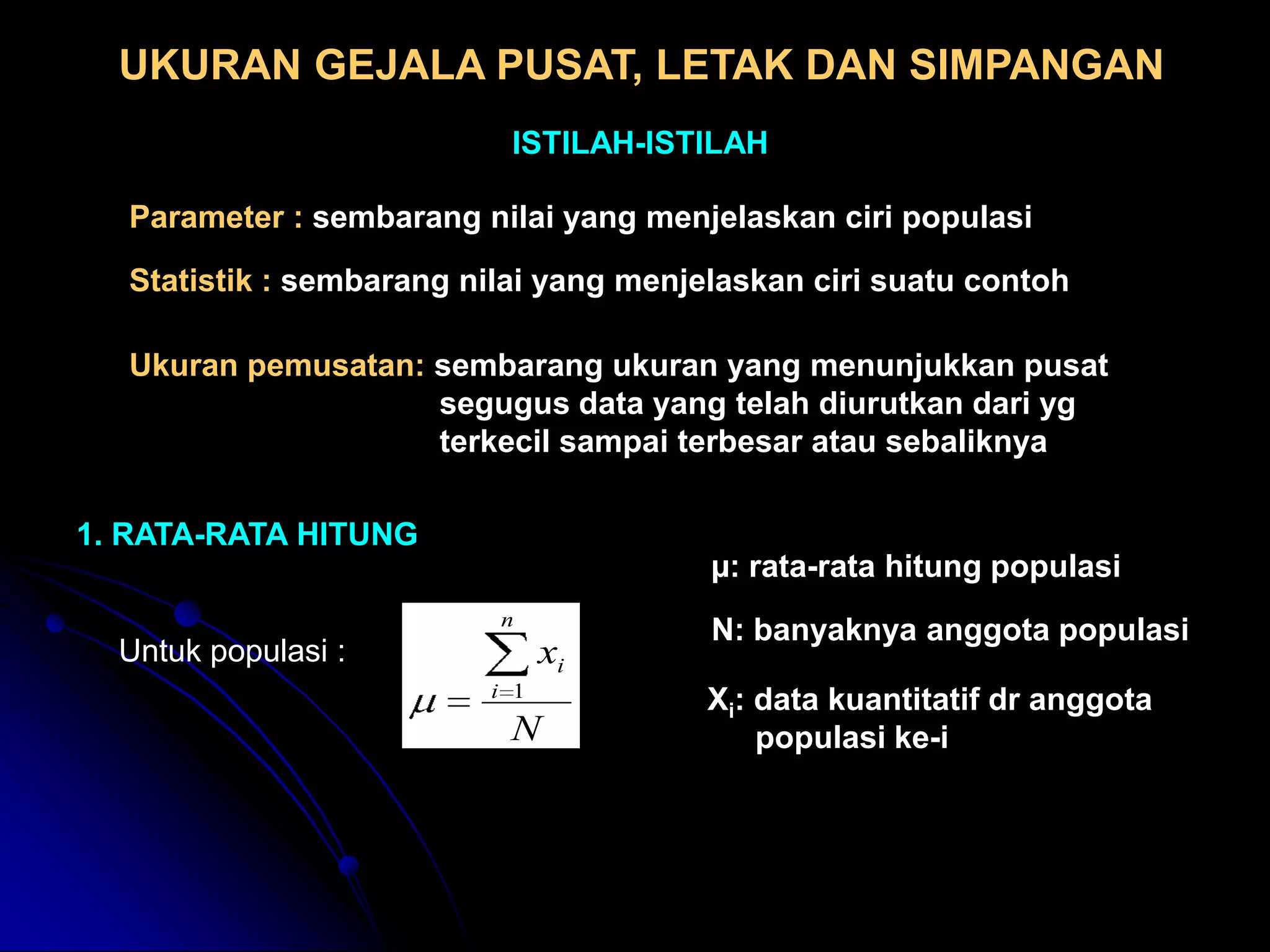 I v gejala pusat-letak & simpangan | PPT