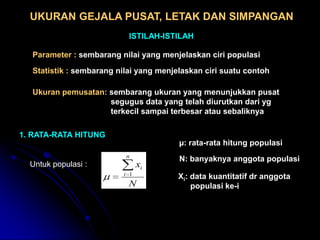 I v gejala pusat-letak & simpangan | PPT