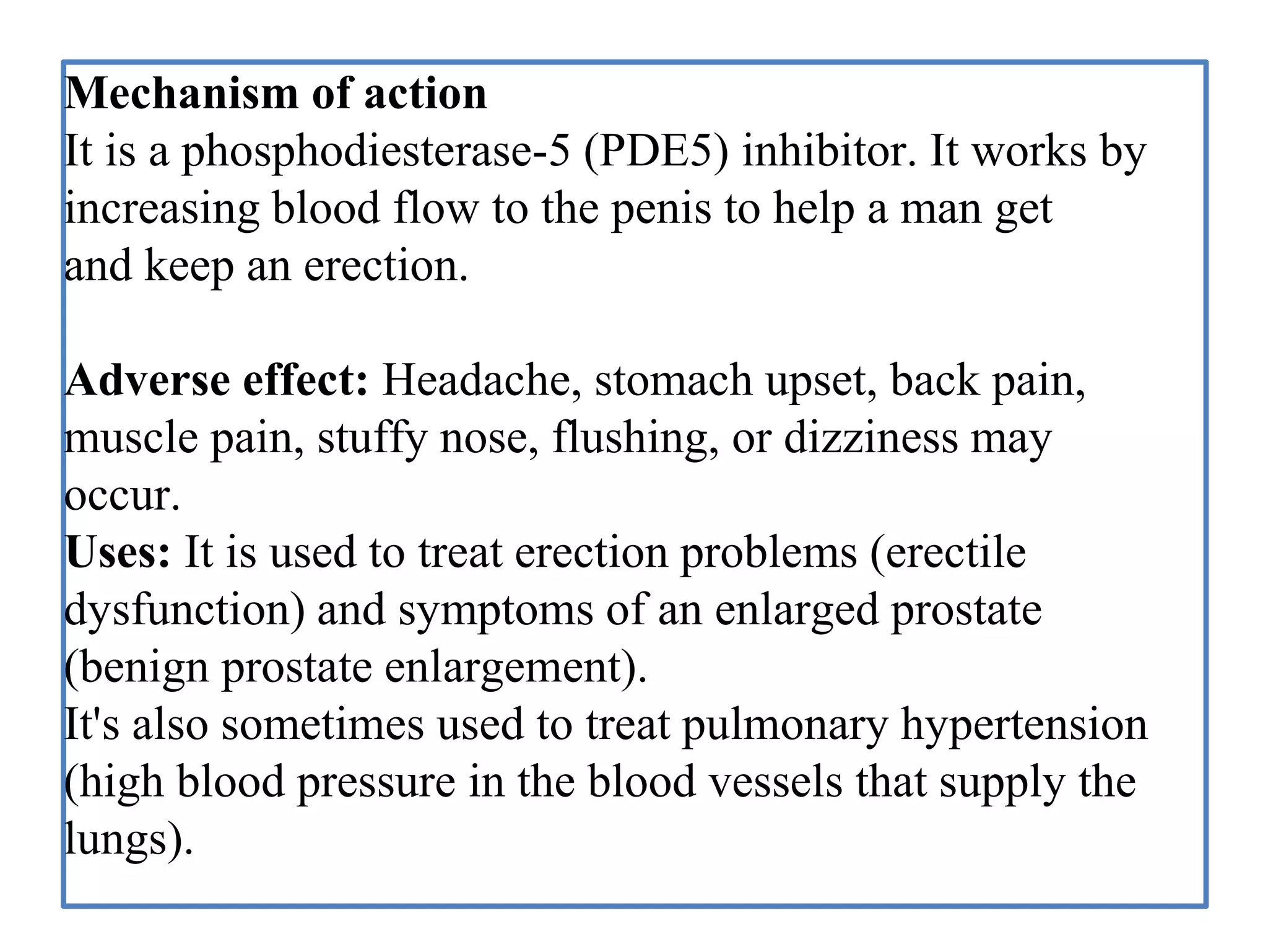 Drugs for erectile dysfunction - medicinal chemistry | PPTX