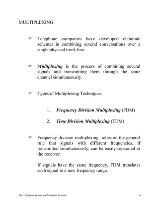 Iv The Telephone And Multiplex Systems | PDF