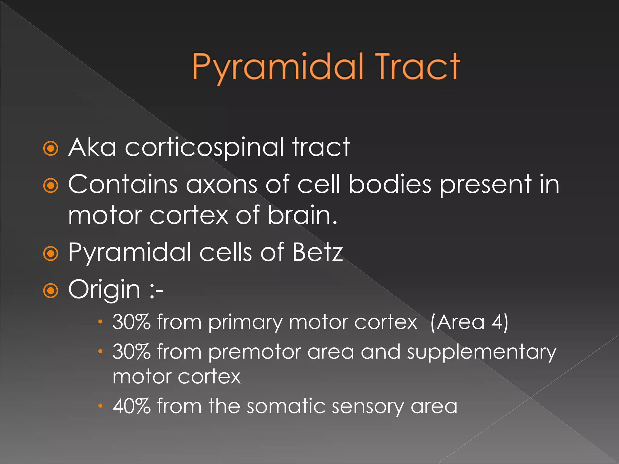 Pyramidal tract and extra pyramidal tracts | PPTX