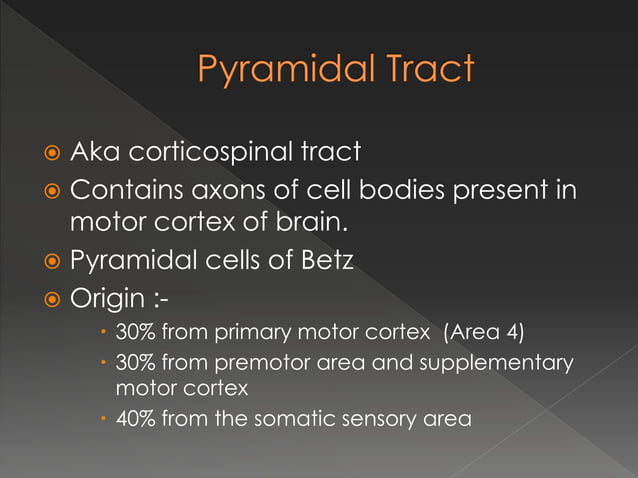 Pyramidal tract and extra pyramidal tracts | PPTX