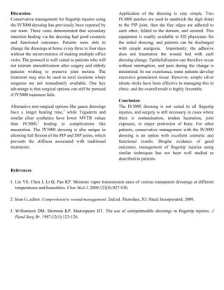IV 3000: An Innovative Fingertip Dressing | PDF
