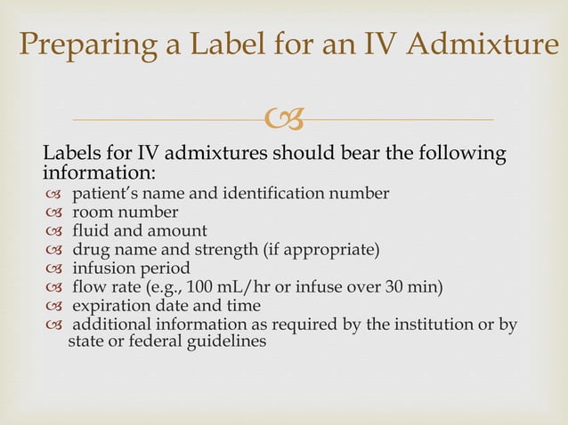 Iv admixtures PPT | PPTX | First Aid | Injuries