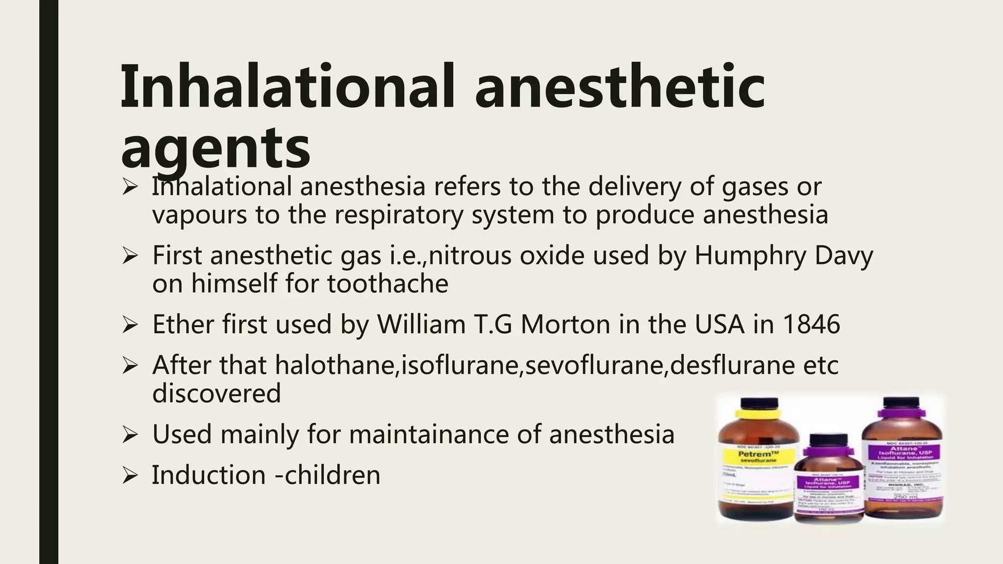 INTRAVENOUS AND INHALATIONAL ANESTHETIC AGENTS | PPTX