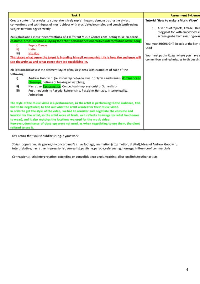 UNIT 29: Annotated Music Brief | PDF