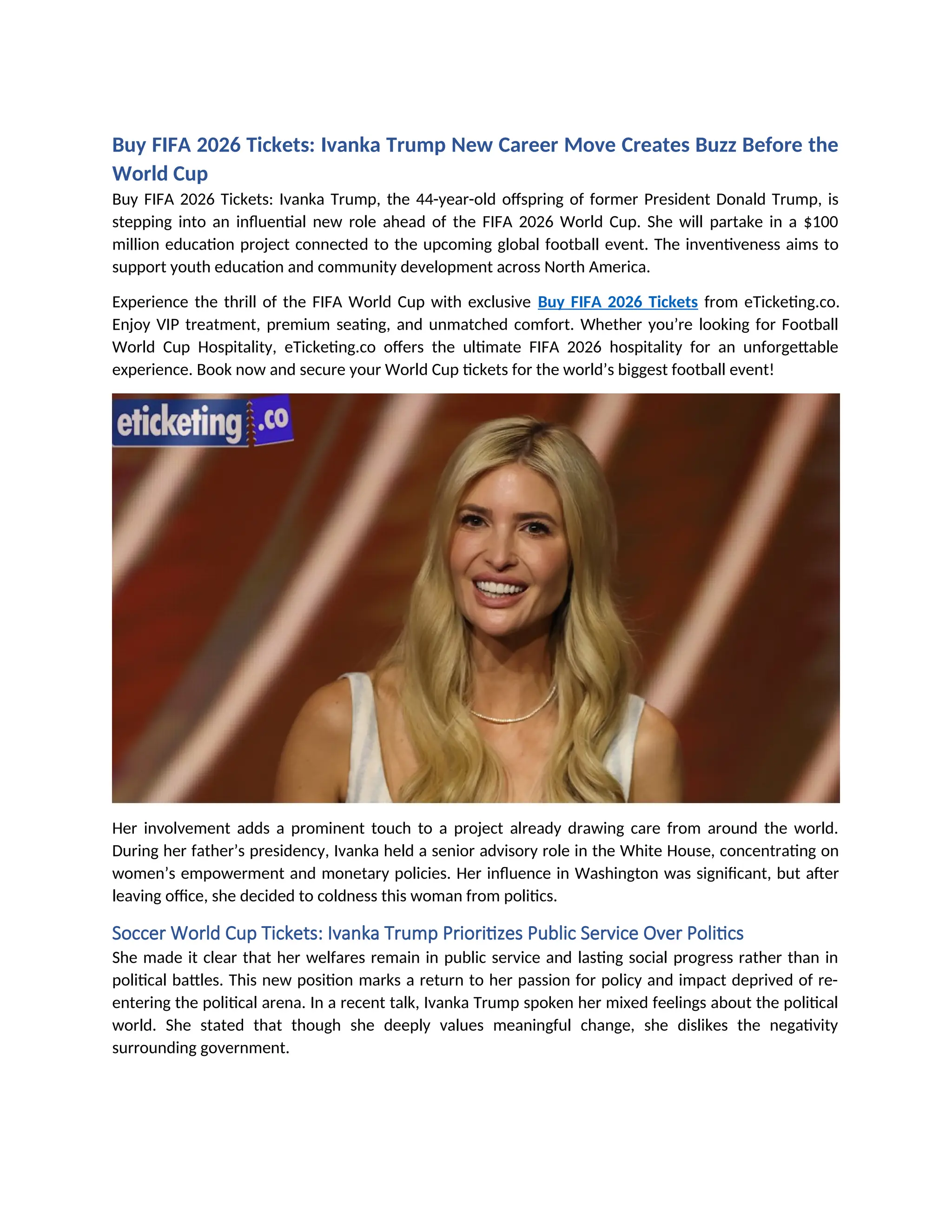 Ivanka Trump New Career Move Creates Buzz Before the World Cup.docx