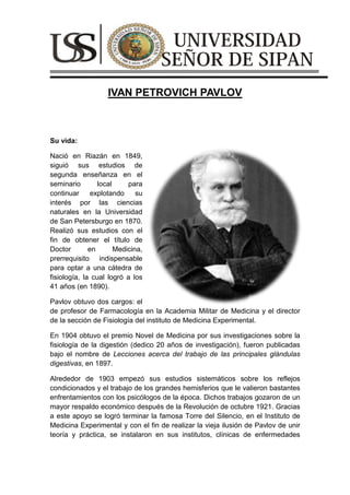 Ivan petrovich pavlov | DOCX