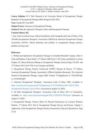 IV BOT_Avances in OT_Ethics in OT_Dr. Punita V. Solanki_June 2024.pdf
