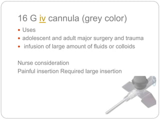 Iv cannula color codes | PPTX