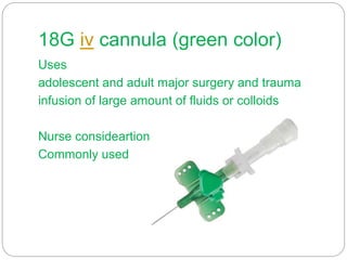 Iv cannula color codes | PPTX