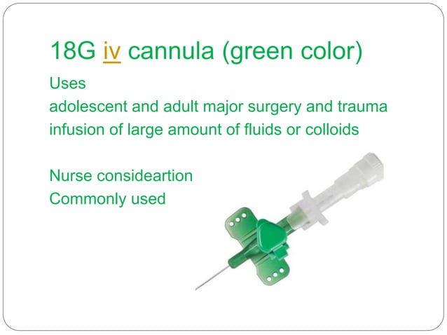 Iv cannula color codes | PPT