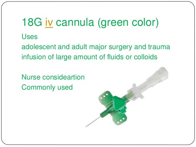 Iv cannula color codes