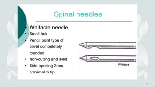 IV CANNULAS spinal needles and epidural needles | PPTX
