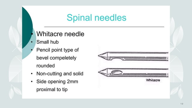IV CANNULAS spinal needles and epidural needles | PPTX | Medical Health