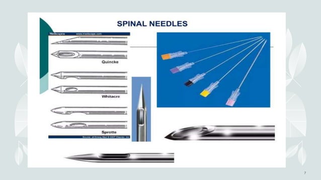 IV CANNULAS spinal needles and epidural needles | PPTX | Medical Health