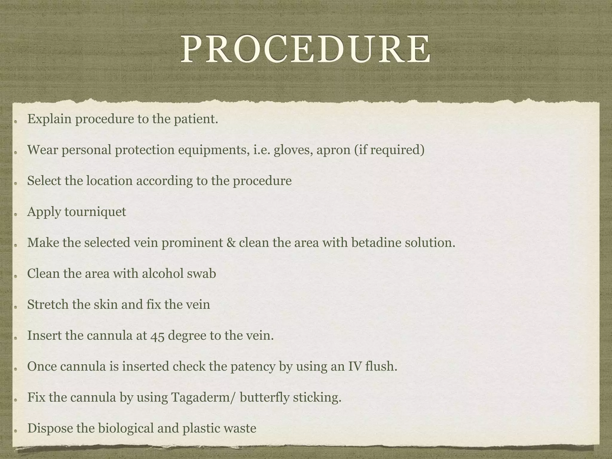 Iv cannula technique | PPTX