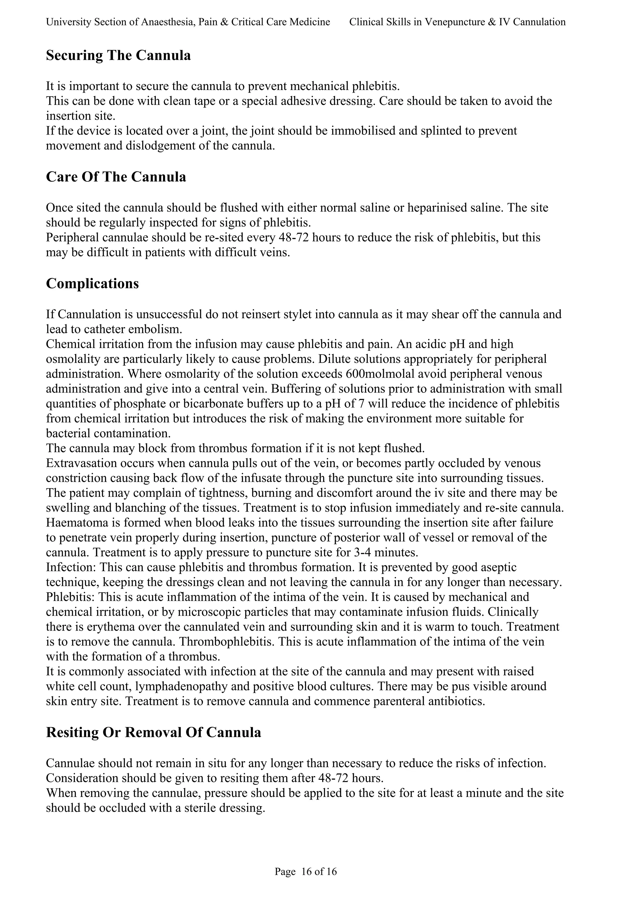 Iv cannulation sites | PDF