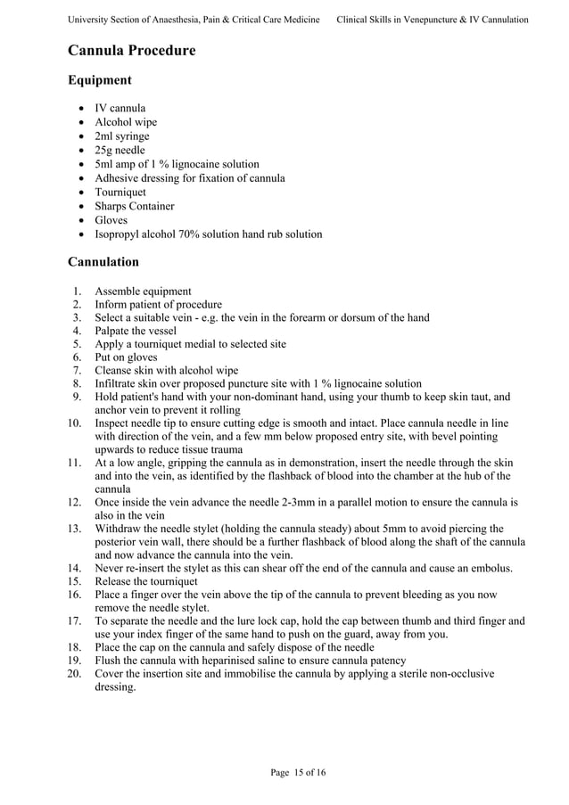 Iv cannulation sites | PDF | First Aid | Injuries