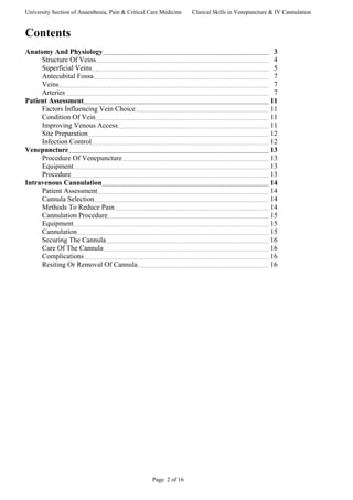 Iv cannulation sites | PDF