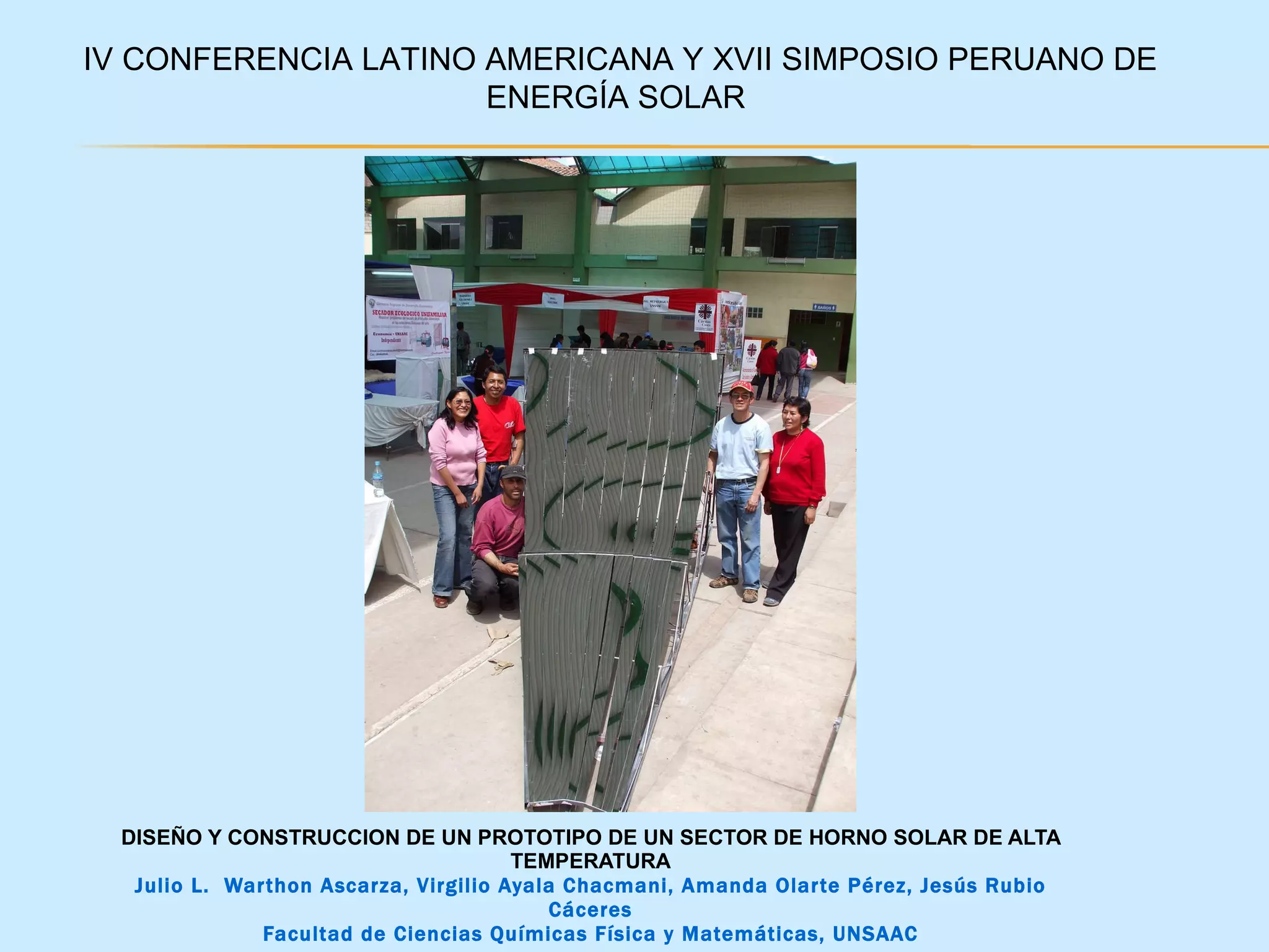 DISEÑO Y CONSTRUCCION DE UN PROTOTIPO DE UN SECTOR DE HORNO SOLAR DE ...