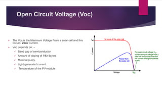 Iv curve parameters | PPTX | Physics | Science