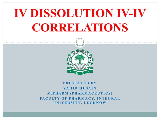 Iv dissolution iviv corelation | PPT