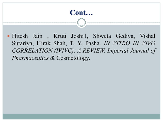 Iv dissolution iviv corelation | PPT