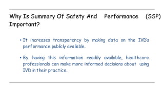 IVDR’s Summary of Safety and Performance | PPTX