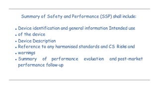 IVDR’s Summary of Safety and Performance | PPTX