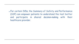 IVDR’s Summary of Safety and Performance | PPTX