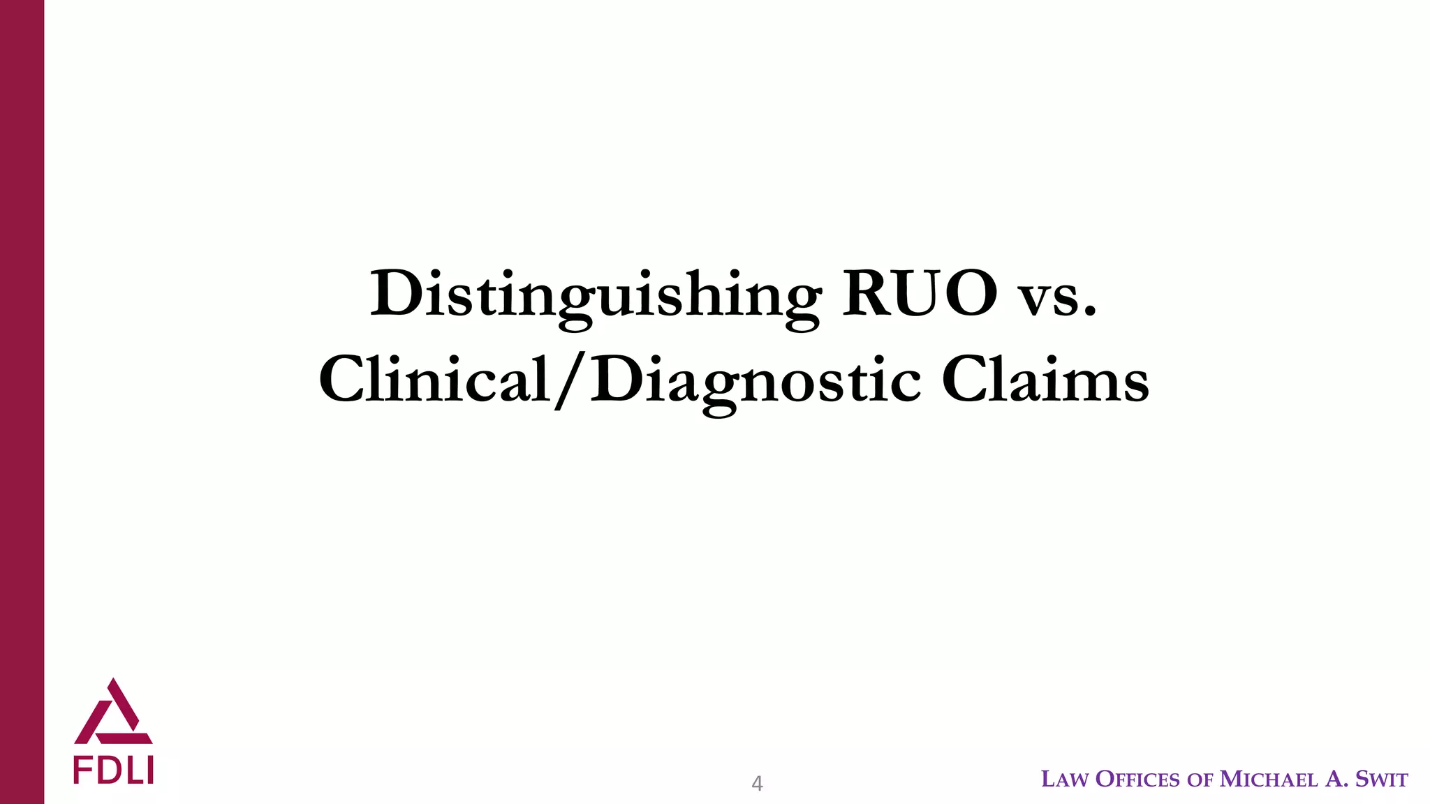 FDA Regulation of Advertising of Diagnostics, RUO Products, and ...
