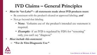 FDA Regulation of Advertising of Diagnostics, RUO Products, and ...