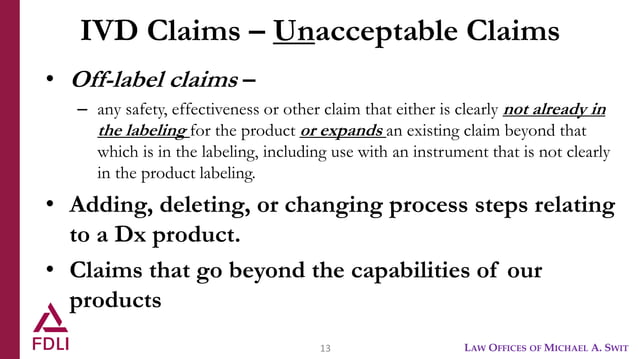 FDA Regulation of Advertising of Diagnostics, RUO Products, and ...