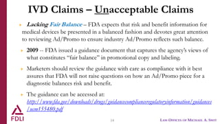FDA Regulation of Advertising of Diagnostics, RUO Products, and ...