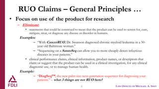 FDA Regulation of Advertising of Diagnostics, RUO Products, and ...