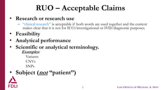 FDA Regulation of Advertising of Diagnostics, RUO Products, and ...