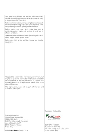 Iveco f4 ge04 engine service repair manual | PDF