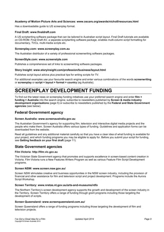 Screen Australia Info Guide | PDF