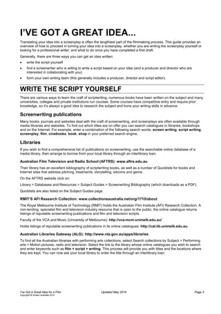 Screen Australia Info Guide | PDF