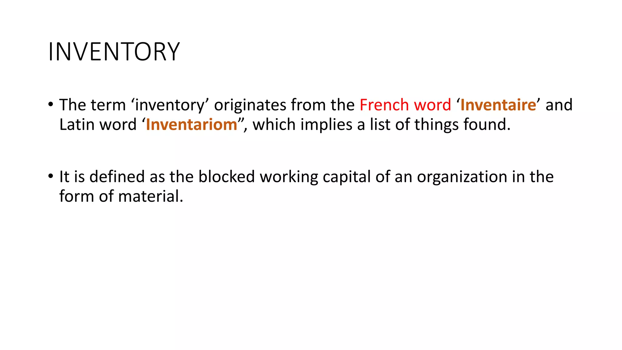 Inventory control method in nursing management | PPTX