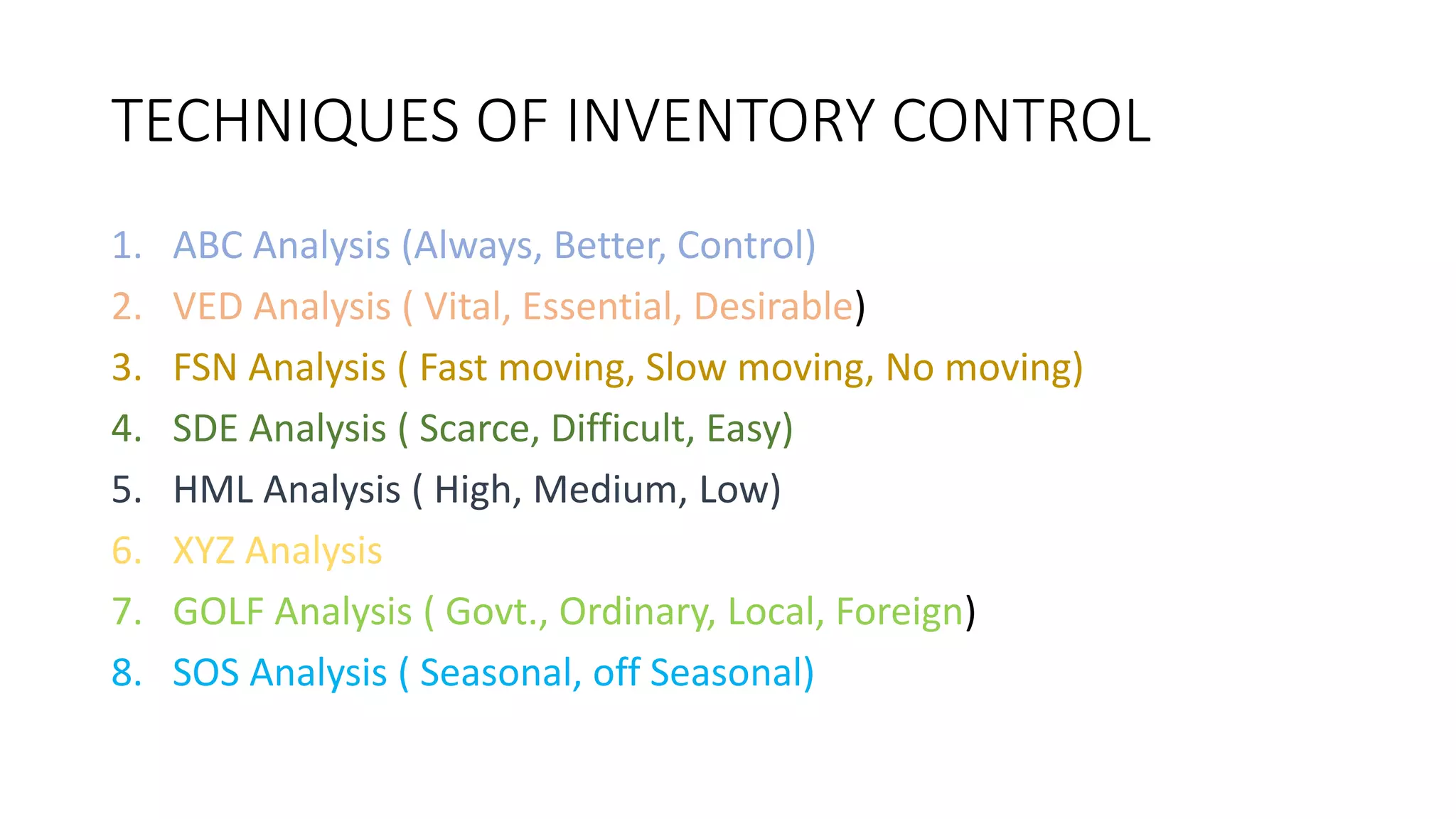 Inventory control method in nursing management | PPTX