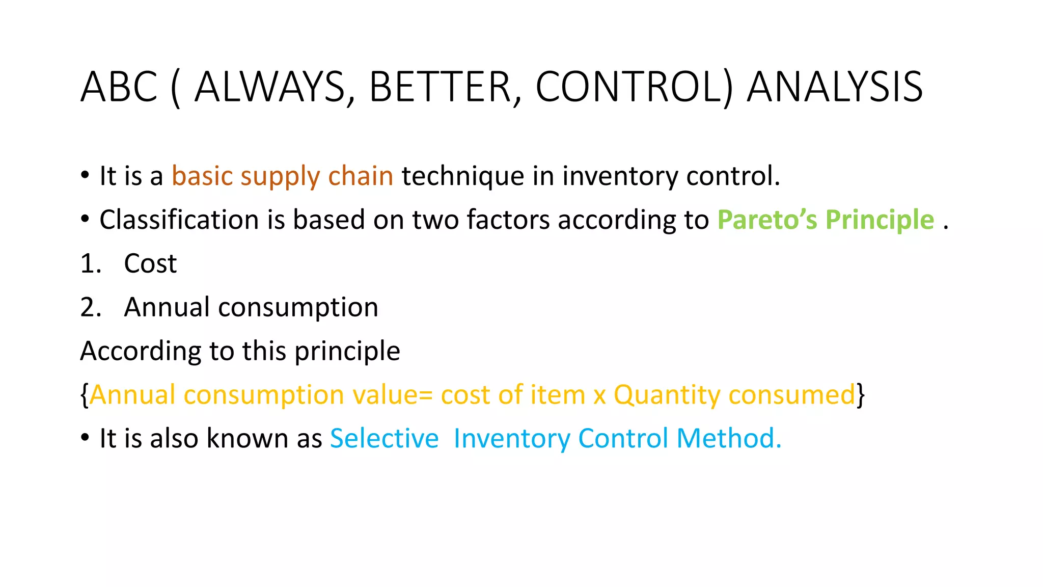 Inventory control method in nursing management | PPTX
