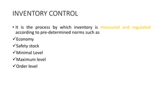 Inventory control method in nursing management | PPTX