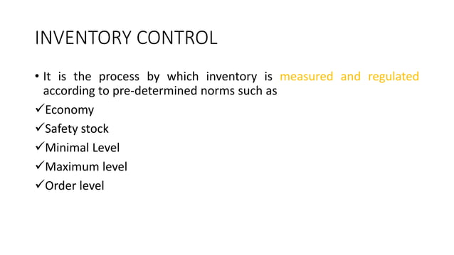 Inventory control method in nursing management | PPTX | Logistics ...