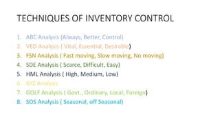Inventory control method in nursing management | PPTX