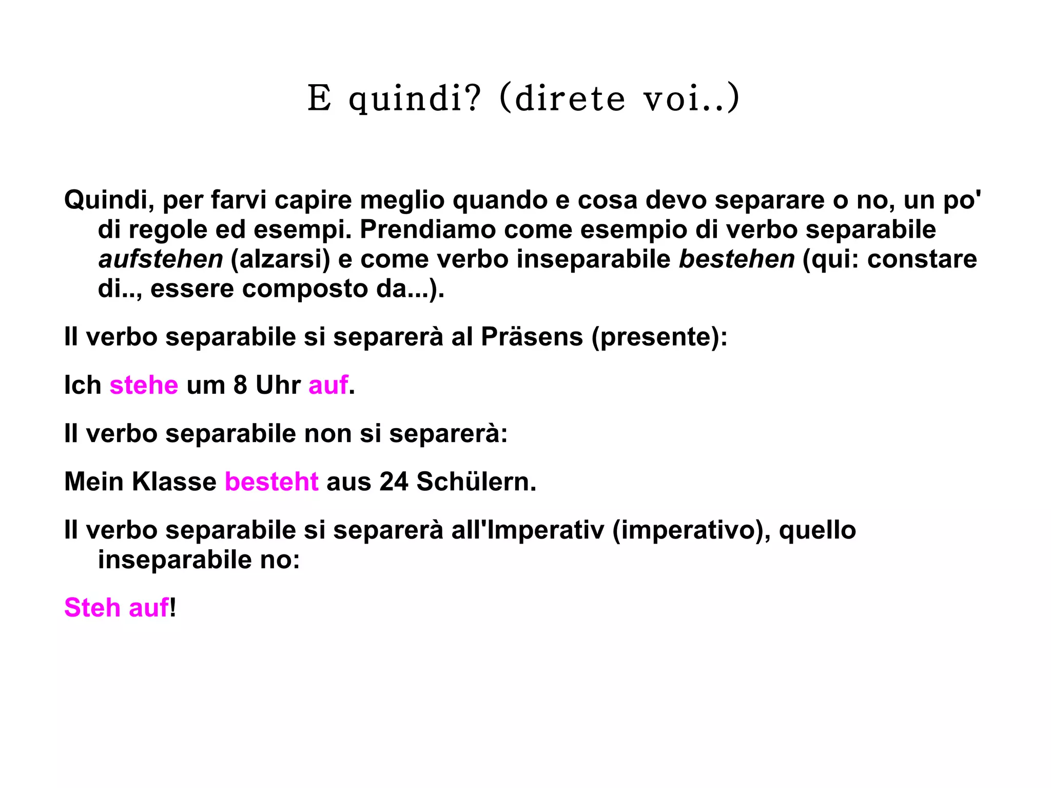 I verbi composti | ODP