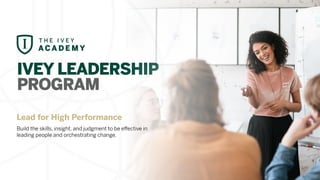 Ivey Leadership Program Overview | PDF